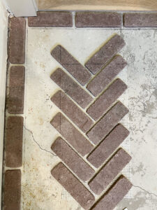 How to install herringbone brick floor tile - Jenna Sue Design