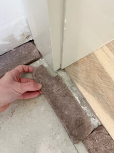 How to install herringbone brick floor tile - Jenna Sue Design