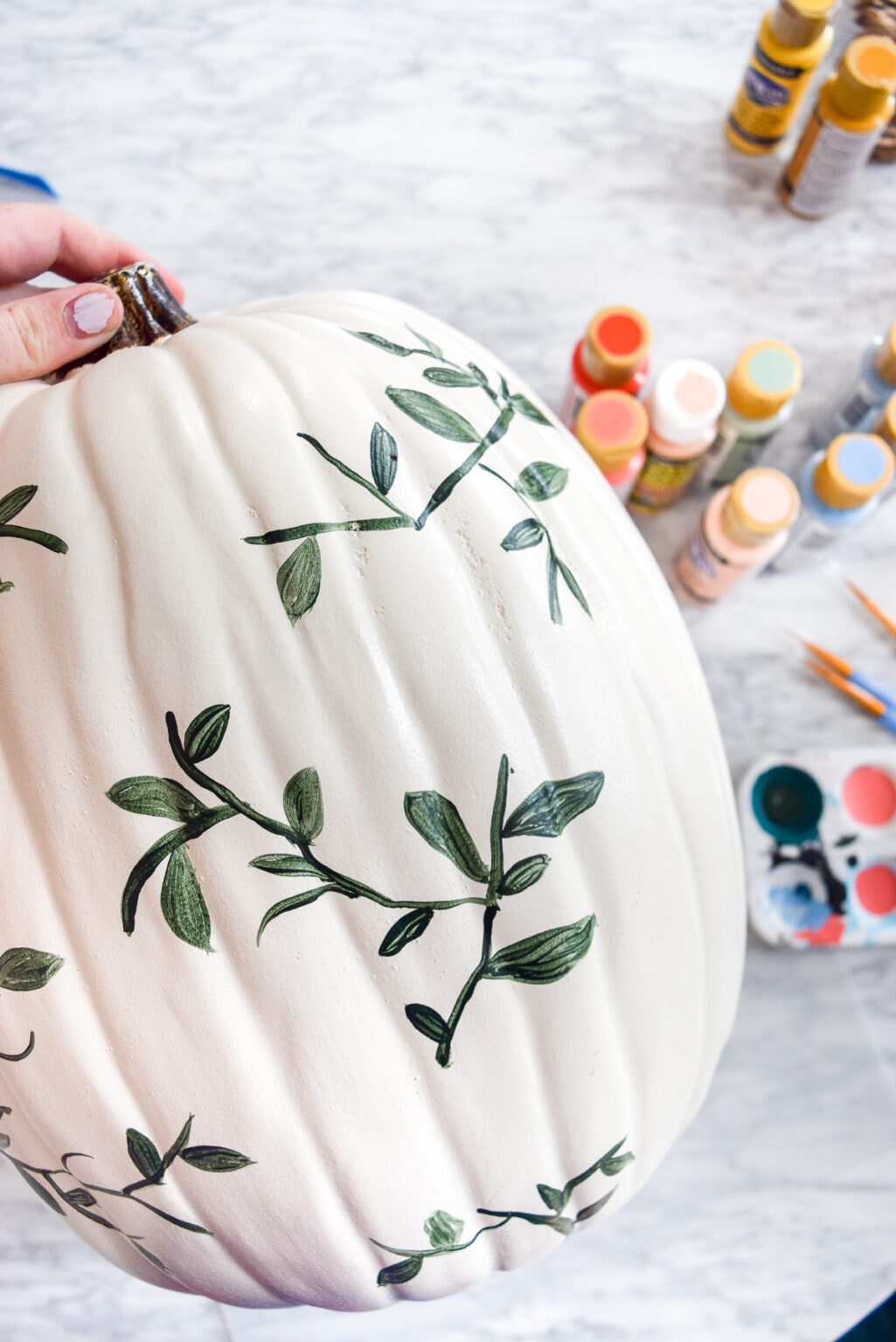 Spooky Painted Ghost Pumpkins - Jenna Sue Design