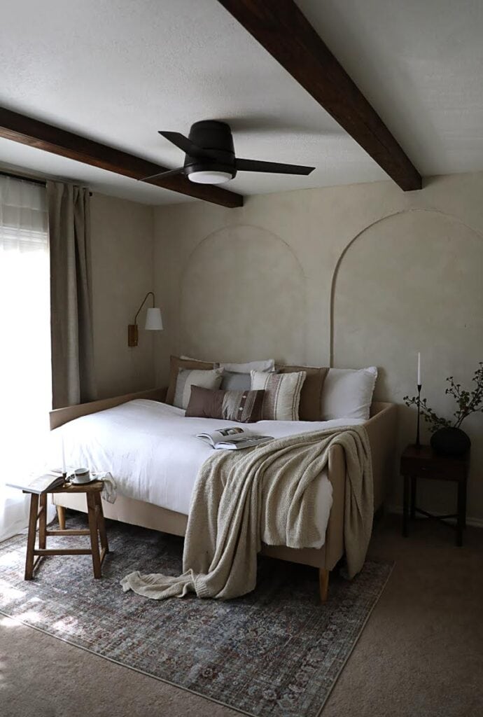 Modern Mediterranean Guest Bedroom Design - Jenna Sue Design