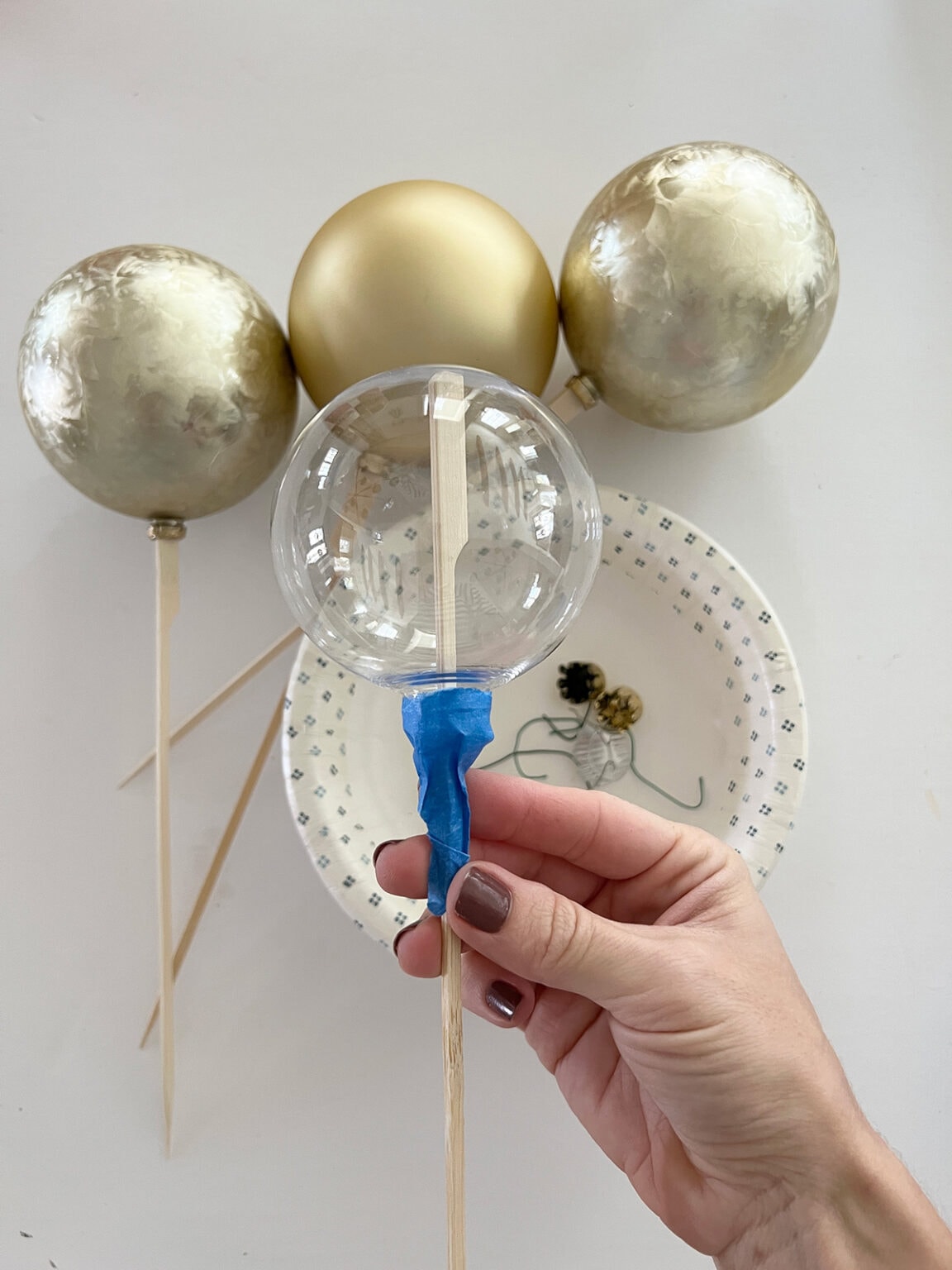 DIY Matte Powdered Christmas Ornaments - Jenna Sue Design