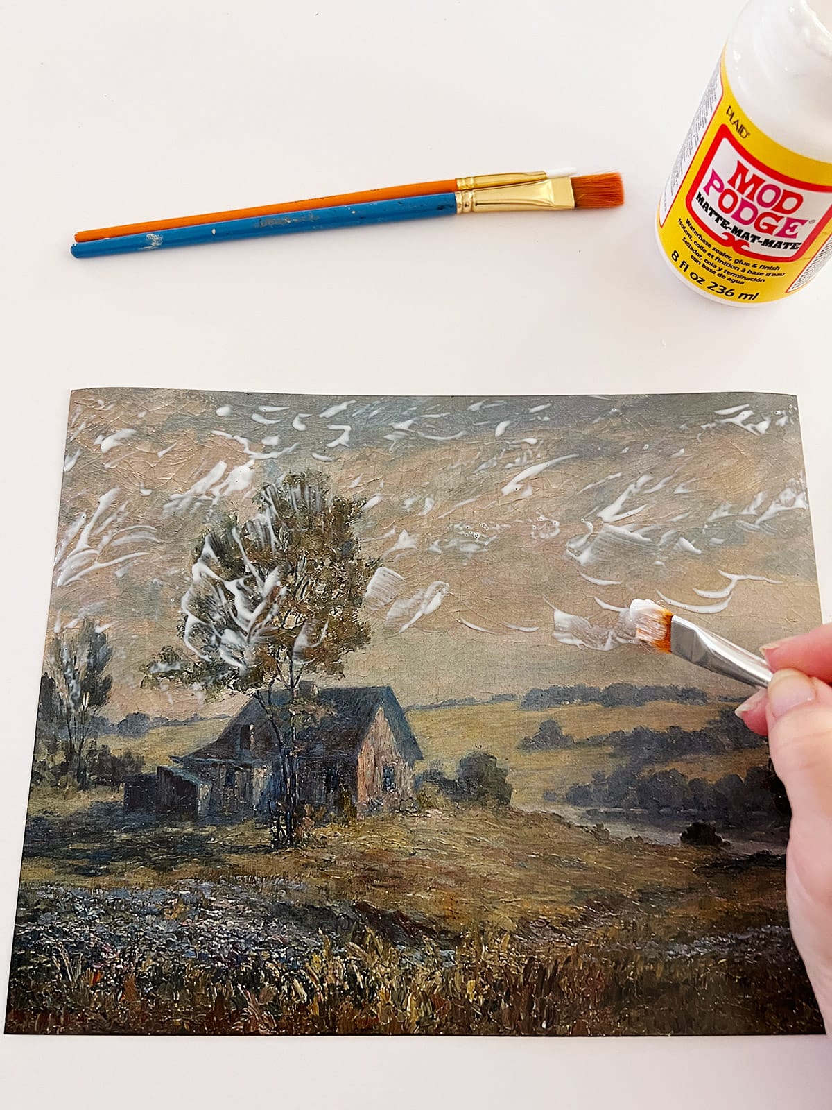 DIY Faux Oil Painting with Free Vintage Art - Jenna Sue Design
