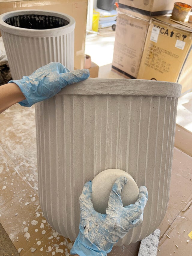 DIY Large Fluted Cement Planters - Jenna Sue Design