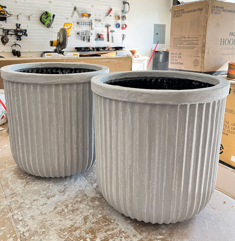 DIY Large Fluted Cement Planters - Jenna Sue Design