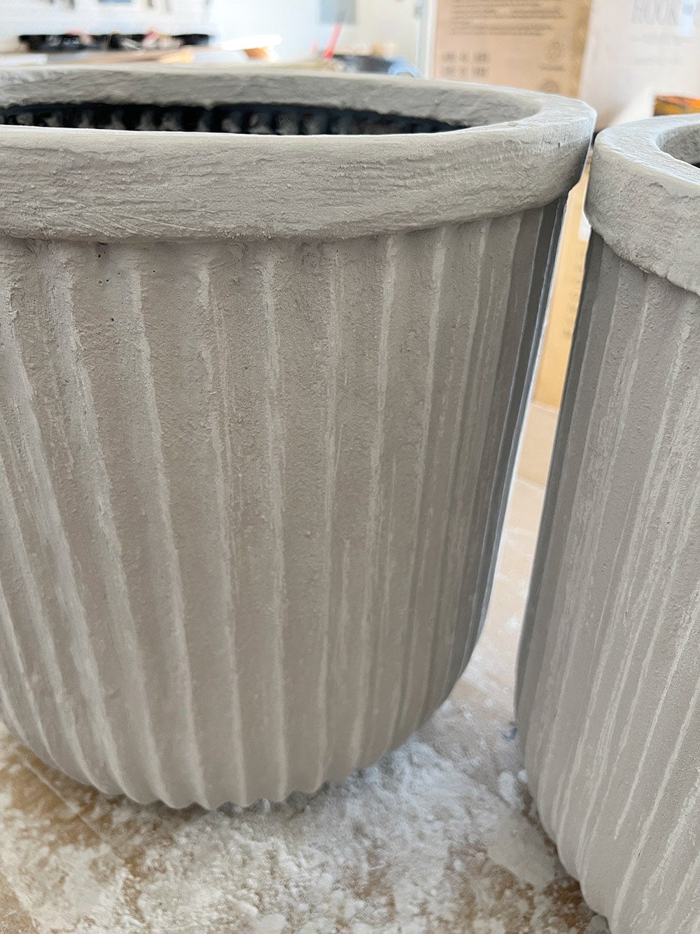 DIY Large Fluted Cement Planters - Jenna Sue Design