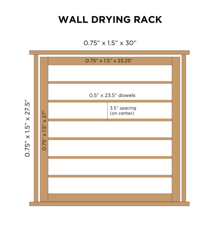 DIY Wall Mounted Clothes Drying Rack - Jenna Sue Design