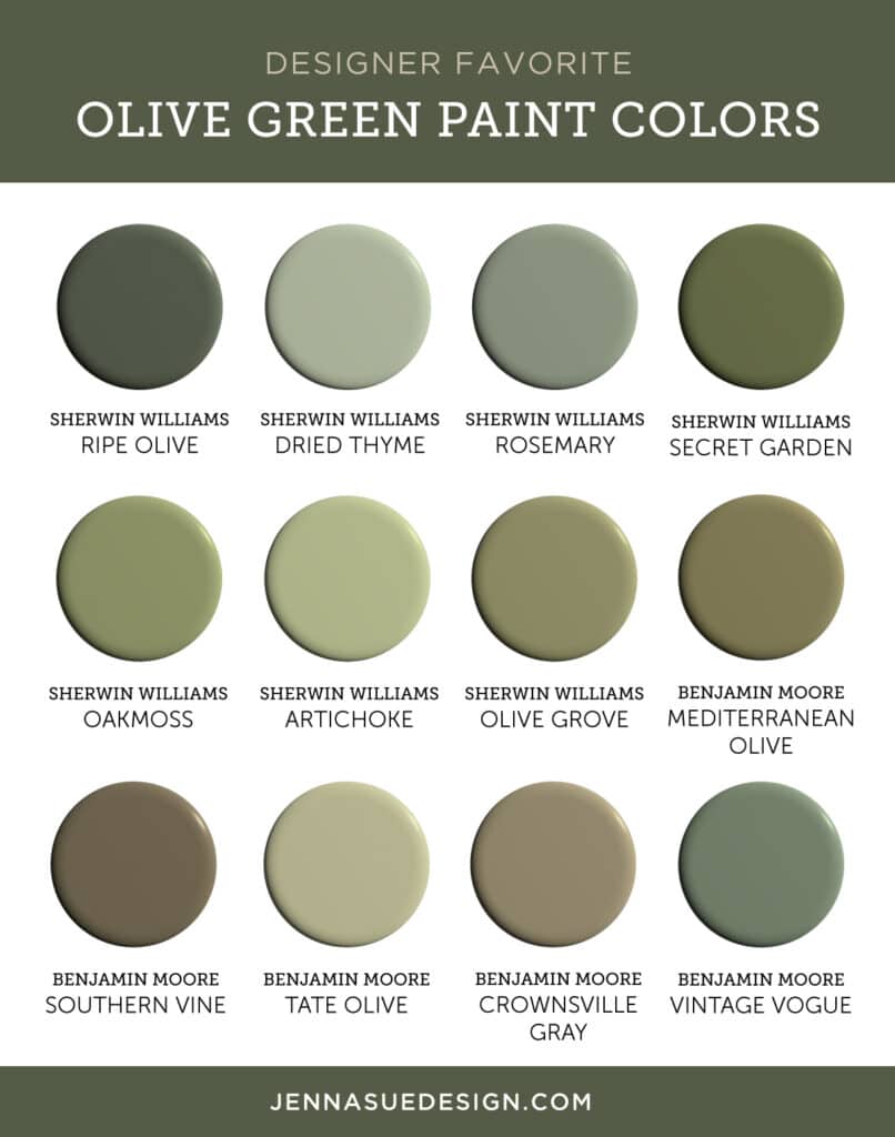 The Best Olive Green Paint Colors - Jenna Sue Design